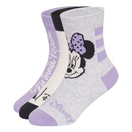 adidas Sportswear Athletic Socks 'Disney Minnie Maus' girl size 34/36 mottled grey / Lavender / Black / White