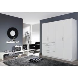 Kleiderschrank Rauch, B:181cm H:197cm T:54cm, wei&szlig;, Holzwerkstoff, Kinderzimmer, Schr&auml;nke, "Harburg Dreht&uuml;renschrank Schlafzimmerschrank mit viel