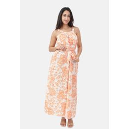 Elara Kleid Damen Gr&ouml;&szlig;e 34/42 dunkelorange / wei&szlig; Sommerkleid