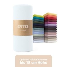 Spannbettlaken OTTO HOME, B:90cm L:200cm, wei&szlig;, Jersey (110 g/m&sup2;), Obermaterial: 100% Baumwolle, Bettlaken, "PHYSALIS in BASIC und PREMIUM Qualit&auml;t,