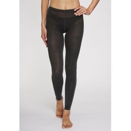 LAVANA basic Strickstrumpfleggings in anthrazit meliert | Gr.: 36-38
