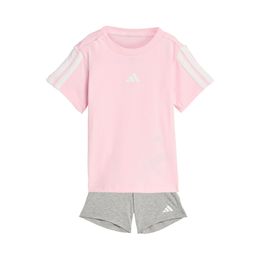 adidas Sportswear Trainingsanzug 'Essentials' Jungen Gr&ouml;&szlig;e 80 graumeliert / rosa / wei&szlig;