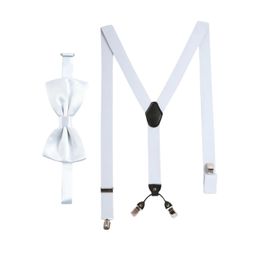 MASSI MORINO Herren Hosentr&auml;ger "Massi Morino Hosentr&auml;ger-Set", wei&szlig;, Gr. 1, Obermaterial: 100% Polyester PES., Hosentr&auml;ger, mit Fliege