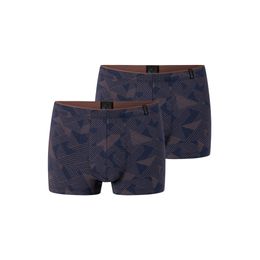 Schiesser Boxer shorts ' Long Life Soft ' male size XXXL marine blue / Brown