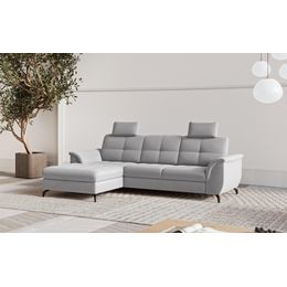 Sit & More Ecksofa SIT & MORE, B:262cm H:92cm T:164cm, grau, 95% Polyester 5% Polyamid, Wohnzimmer, Sofas, "Zora", wahlweise mit Schlaffunktion und Bettkasten