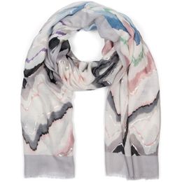 styleBREAKER Damen Schal "Leichter Schal mit Zick-Zack Muster", grau, Modisch, Obermaterial: 100% Viskose CV., Modet&uuml;cher