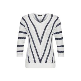 GOLDNER Pullover Damen Gr&ouml;&szlig;e S/M marine / wei&szlig;