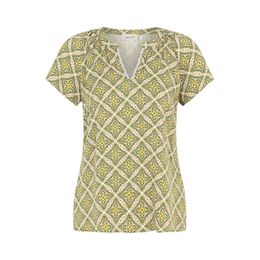 Cartoon Bluse Damen Gr&ouml;&szlig;e XS beige / gr&uuml;n
