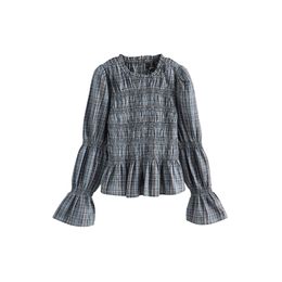 next Bluse Damen Gr&ouml;&szlig;e M rauchblau / dunkelgrau / hellrot / offwhite
