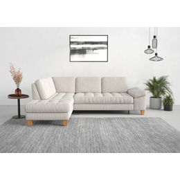 Sit & More Ecksofa SIT & MORE, B:261cm H:88cm T:179cm, beige, 90% Polyester 10%Polyamid, Wohnzimmer, Sofas, "Westham L-Form", mit Ottomane, mit oder ohne