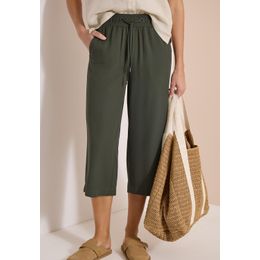 Cecil Damen 3/4-Hose, gr&uuml;n, Gr. XXXL, unifarben, Stoff, 100% Viskose, Hosen, High Waist