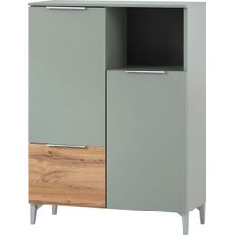 Midischrank Schildmeyer, B:80,4cm H:109,6cm T:31,9cm, gr&uuml;n, FSC-zertifizierter Holzwerkstoff, Badezimmer, Schr&auml;nke, "Smilla, Midischrank, Made in