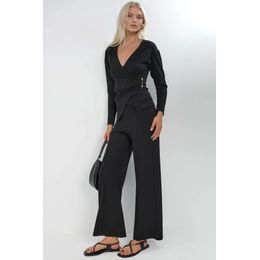 Bluse und Hose im Set mit Accessoire-Details