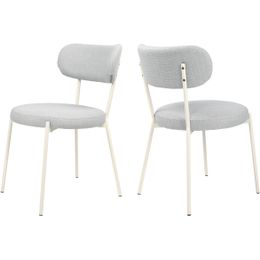 4-Fu&szlig;stuhl Tom Tailor HOME, B:50cm H:81,5cm T:59cm, silber, Metall, Stoff, St&uuml;hle, "SOFT PAD CHAIR", Esszimmerstuhl, 4-Fu&szlig;gestell, mit