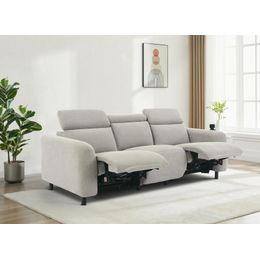 3-Sitzer OTTO HOME, B:229cm H:100cm T:100cm, grau, 100% Polyester, Sofas, "SKAANE Struktur-Sofa, 229 cm, manuelle-u. elektrische Relaxfunktion",