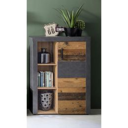 Home affaire Highboard &raquo;Ilana&laquo; Stauraumschrank mit 1 T&uuml;r & 3 F&auml;chern - (B/T/H) 87/34/118 cm braun Einheitsgr&ouml;&szlig;e