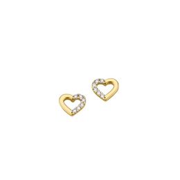 Firetti Damen Paar Ohrstecker &raquo;Schmuck Geschenk Gold 333 Ohrschmuck Herzen&laquo; mit Zirkonia (synth.) Gelbgold 333