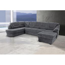 Sit & More Wohnlandschaft SIT & MORE, B:334cm H:90cm T:206cm, grau, NaturLEDER (echtes Rindsleder) in Sitz und R&uuml;cken. Korpus in passendem Kunstleder SOFTLUX