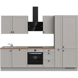 K&uuml;chenzeile Nobilia, B:300,3cm H:216,6cm T:60cm, grau, Komplettk&uuml;chen-Sets, ""Cascada II", NEU: individuell anpassbar mit gratis Profi-Beratung",