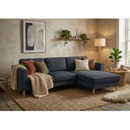 Ecksofa Home Affaire, B:232cm H:83cm T:161cm, grau, 92% Polyester, 8% Polyamid, Wohnzimmer, Sofas, "Booster, whlw. mit Schlaffunktion & Bettkasten,