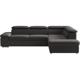Sit & More Ecksofa SIT & MORE, B:272cm H:73cm T:226cm, schwarz, 100% Polyester;Luxus-Kunstleder/Struktur (88% Polyester, 12% Polyamid), Wohnzimmer, Sofas,