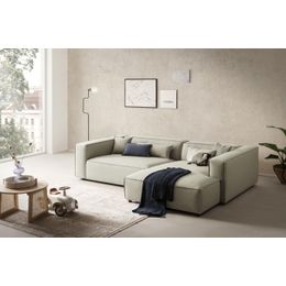 Ecksofa, B:288cm H:66cm T:198cm, gr&uuml;n, LeGer Home by Lena Gercke, 100% Polyester, Wohnzimmer, Sofas, "PIARA XXL Leinenoptik, Big-Sofa, L-Form",