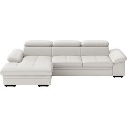 Sit & More Ecksofa SIT & MORE, B:260cm H:73cm T:174cm, wei&szlig;, Wohnzimmer, Sofas, "Viola, Leder, L-Form, B: 260 cm, mit Armteil- und Kopfteilvertsellung",