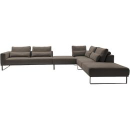 Musterring Ecksofa &raquo;JustB! PM100 bequem, modern, elegant und viel Platz, bodenfrei&laquo; mit Zwischenhocker, wahlweise mit Funktion und Kissen, Ma&szlig;e 290 x 398 braun 