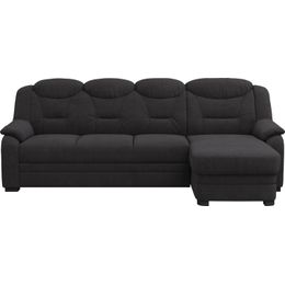 Ecksofa COTTA, B:262cm H:99cm T:162cm, schwarz, 100% Polyester, Wohnzimmer, Sofas, "Marcus L-Form", wahlweise mit Schlaffunktion