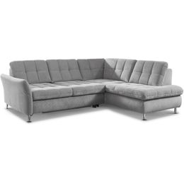 Ecksofa DIE PLANBAR, B:242cm H:87cm T:116cm, silber, 100% Polyester, Wohnzimmer, Sofas, "MP-IN20016 L-Form mit Kaltschaum-Polsterung", optional