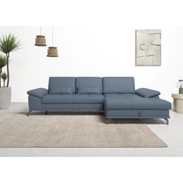 Ecksofa OTTO HOME, B:301cm H:89cm T:176cm, blau, Luxus-Microfaser (90% Polyester, 10% Polyamid);Samtoptik (100% Polyester), Wohnzimmer, Sofas,