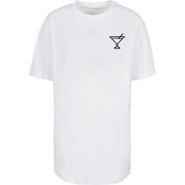 Merchcode Damen T-Shirt "Merchcode Ladies Summer - Cocktail Oversized Boyfriend Tee", wei&szlig;, Gr. M, bedruckt, 100% Baumwolle, Shirts