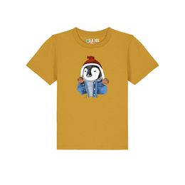 Watabout.kids T-Shirt 'Pinguin' Jungen Gr&ouml;&szlig;e 134/146 ocker / mischfarben