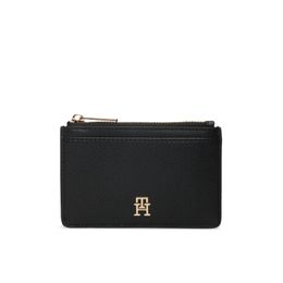 Tommy Hilfiger Damen Kartenetui "TH ICON LONG CC HOLDER", schwarz, Lederimitat, Basic, Kleinlederwaren, Unisex Minigeldbeutel, Portemonnaie mit