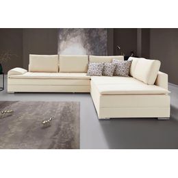 Ecksofa Home Affaire, B:324cm H:95cm T:218cm, beige, Struktur ( 100% Polyester);Luxus-Microfaser (100% Polyester), Wohnzimmer, Sofas, "Night & Day