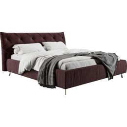 Home Affaire Polsterbett &raquo;Elloree in 4 Breiten bis 200cm, auch in Leder&laquo; Kopfteilh&ouml;he 105cm, belastbar bis 280 kg, auch in &Uuml;berl&auml;nge 220cm rot 100% 