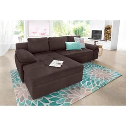 Ecksofa OTTO HOME, B:270cm H:82cm T:90cm, braun, Struktur fein (95% Polyester, 5% Polyamid);Luxus-Microfaser ALTARA NUBUCK (100%