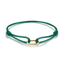 Thomas Sabo Damen Thomas Sabo Charm-Armband &raquo;Textilarmband in verschiedenen Farben - Connect&laquo; gr&uuml;n 24, Polyester Silber 925 (recycelt)