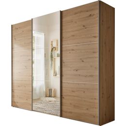 Schwebet&uuml;renschrank STAUD, B:249cm H:222cm T:68cm, braun, Holzwerkstoff, Schr&auml;nke, "Includo, Made in Germany", Mit vier verschiedenen