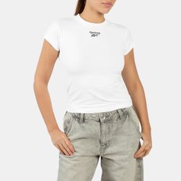 Reebok Damen T-Shirt "ID CAP SLEEVE T-SHIRT", wei&szlig;, Gr. S, Obermaterial: 95% Baumwolle, 5% Elasthan, Shirts, mit sportlicher Ausrichtung, bequemer