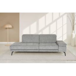Recamiere DIE PLANBAR, B:230cm H:82cm T:115cm, grau, 100% Polyester, Sofas, "MP-IN20126 mit Kaltschaum-Polsterung", mit Kopfteilverstellung,