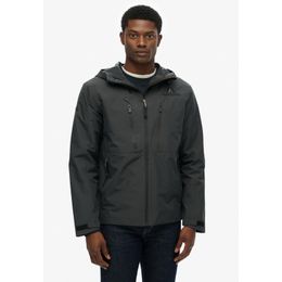 Superdry Herren Outdoorjacke "WATERPROOF JACKET", schwarz, Gr. M, unifarben mit Farbeinsatz, Web, Obermaterial: 100% Seide, Jacken, Wasserdicht