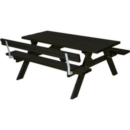 Plus Garten-Essgruppe &raquo;Kombim&ouml;bel&laquo; 1 Stk. tlg. 177x155x71/45 cm, mit Klappsitzen - 1 R&uuml;ckenlehne schwarz B/H/T: 167cm x 71cm x 177cm