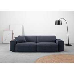 Home Affaire Big-Sofa &raquo;Glimminge auch in Breitcord, Feincord + Easy care-Bezug,&laquo; besondere Kedern&auml;hte Zierkissen blau 100% Polyester B/H/T: 254cm x 