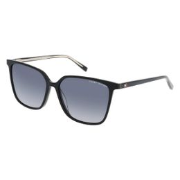 Tommy Hilfiger TH 2292/S | Damen-Sonnenbrille | Fassung: Vollrand, Cat Eye, Acetat, Schwarz | Glasfarbe: Blau