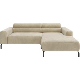 Home Affaire Ecksofa &raquo;Ecksofa, L-Form, incl. Kopfteilverstellung, Breite 223 cm&laquo; wahlweise elektrische Sitztiefenverstellung beige 88% Polyester, 12% 