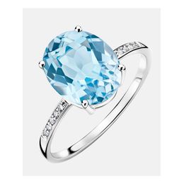 Diamant L'&eacute;ternel Ring aus 375 Wei&szlig;gold mit Diamant mit Topas | Gr.: 56