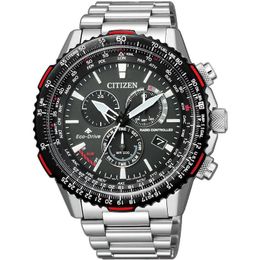 Citizen Herren Funkchronograph &raquo;Promaster Sky&laquo; Armbanduhr, Herrenuhr, Solar, Stoppfunktion, bis 20 bar wasserdicht silber Einheitsgr&ouml;&szlig;e