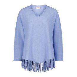 Cartoon Strickpullover mit V-Ausschnitt in Light Blue Melange | Gr.: 40