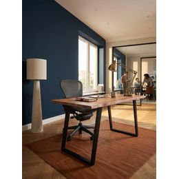 KADIMA DESIGN Schreibtisch 140x80x76 cm Massivholz / Metall Computertisch | Gr.: 180 x 90 x 76 cm
